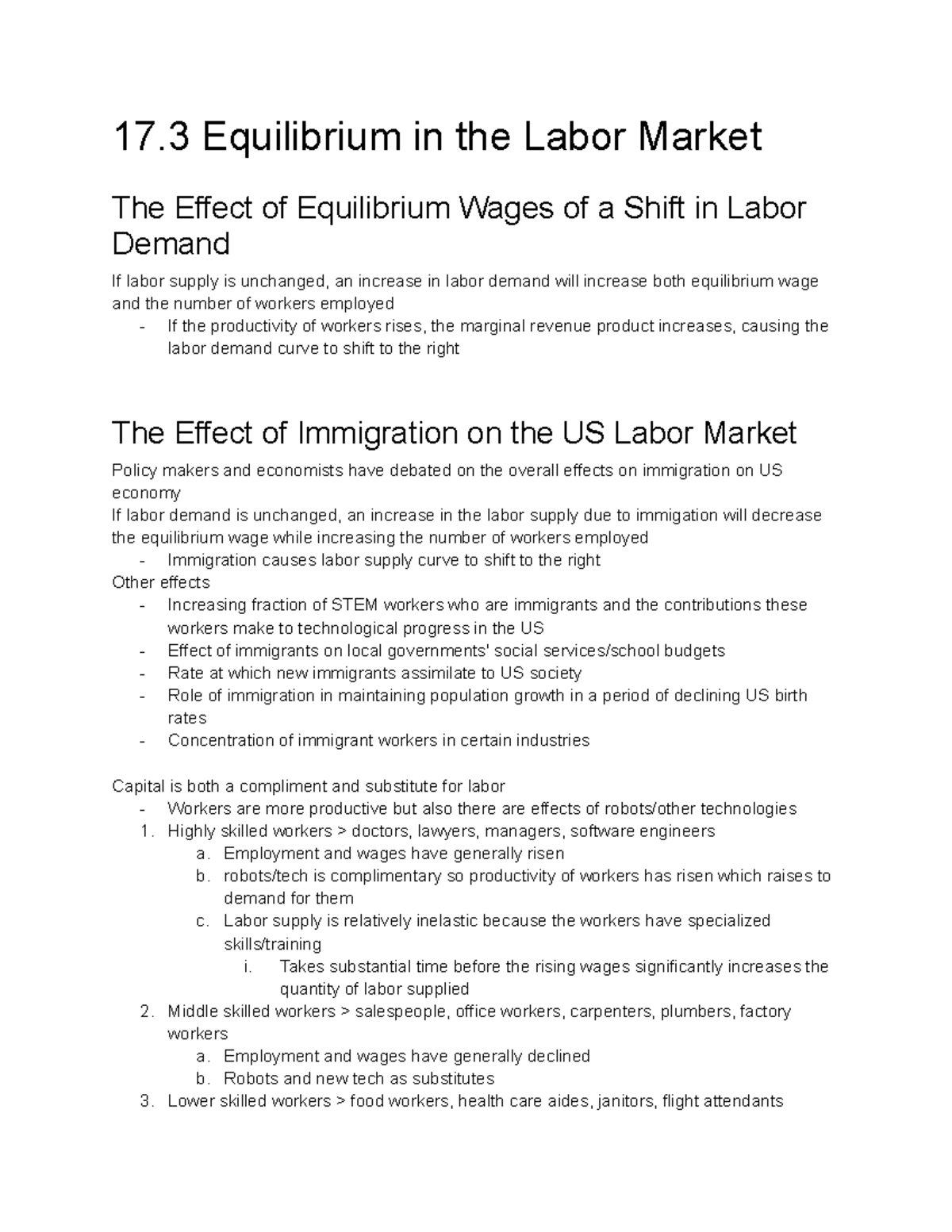 17.3 Equilibrium in the Labor Market - 17 Equilibrium in the Labor ...