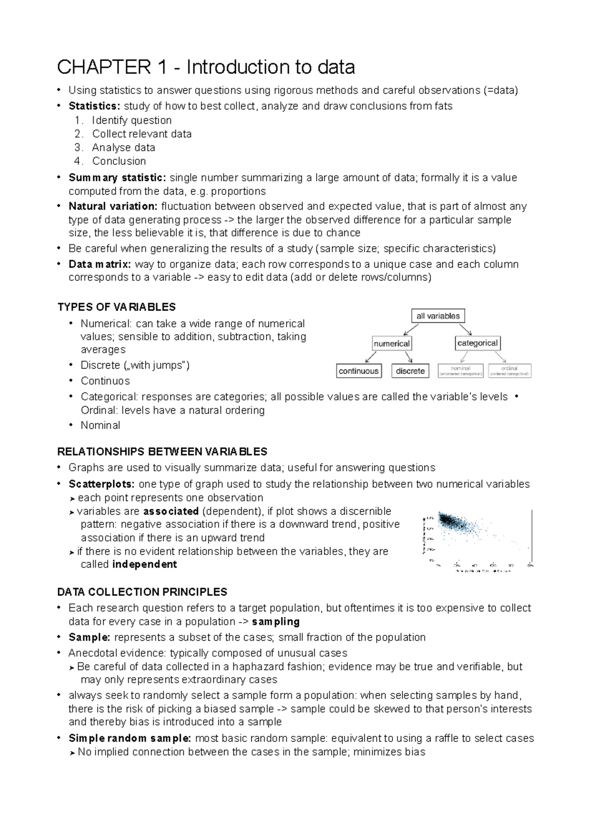 Statistics Final Summary all chapters - CHAPTER 1 - Introduction to ...