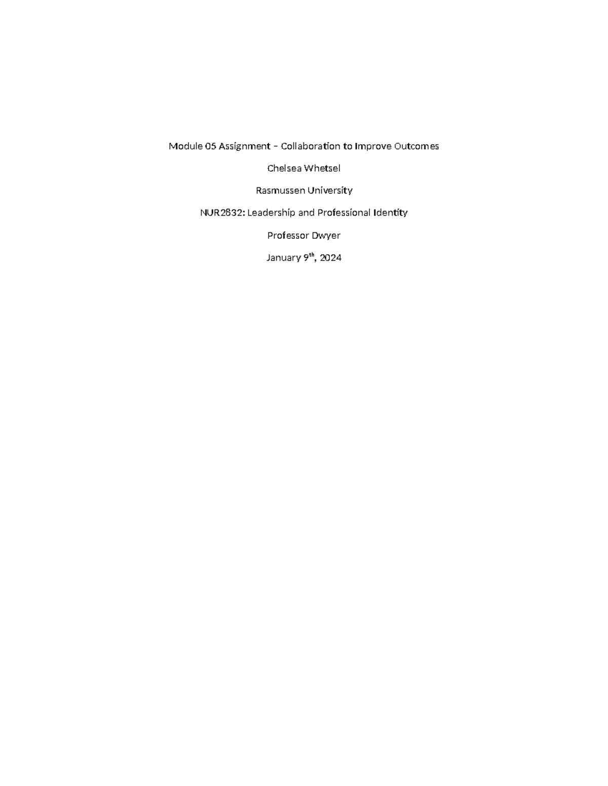 Module 05 Assignment - Save these ... all the same assignemnts - Module ...