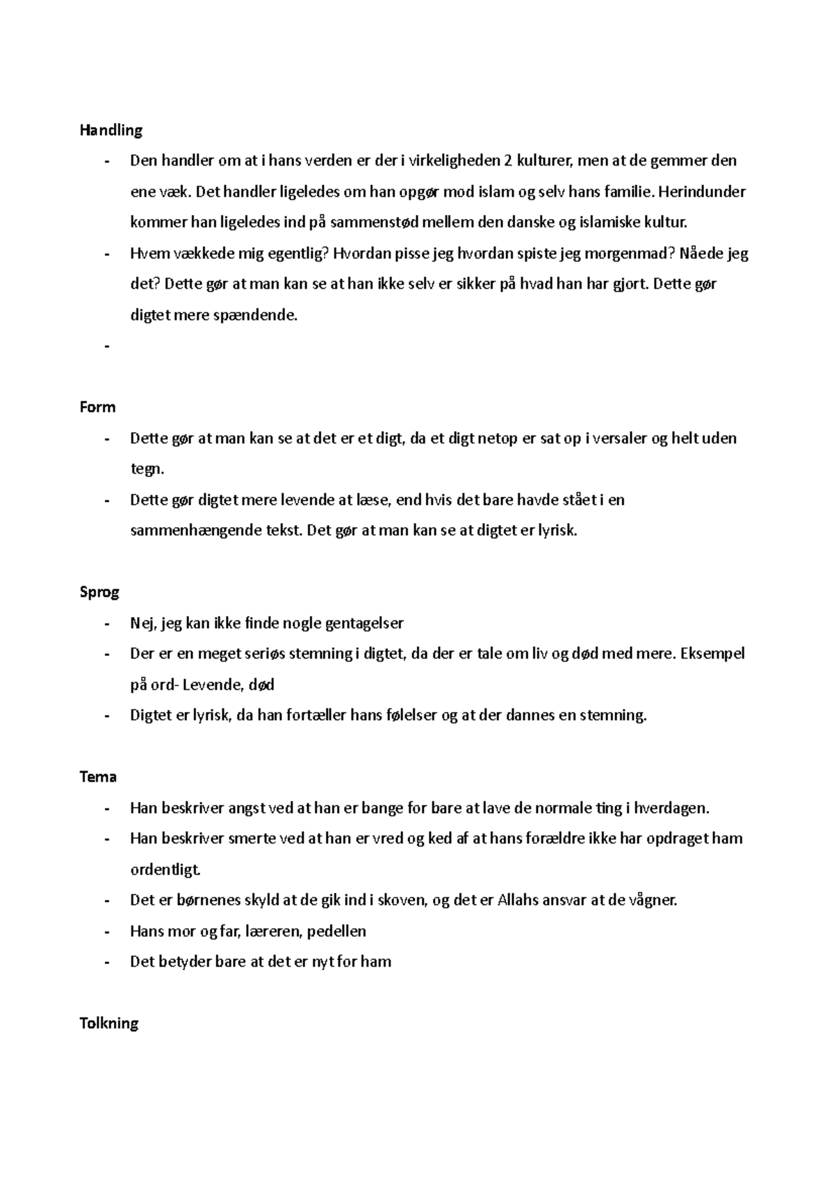 Gemmeleg yahya hassan analyse - Handling - Den handler om at i hans ...