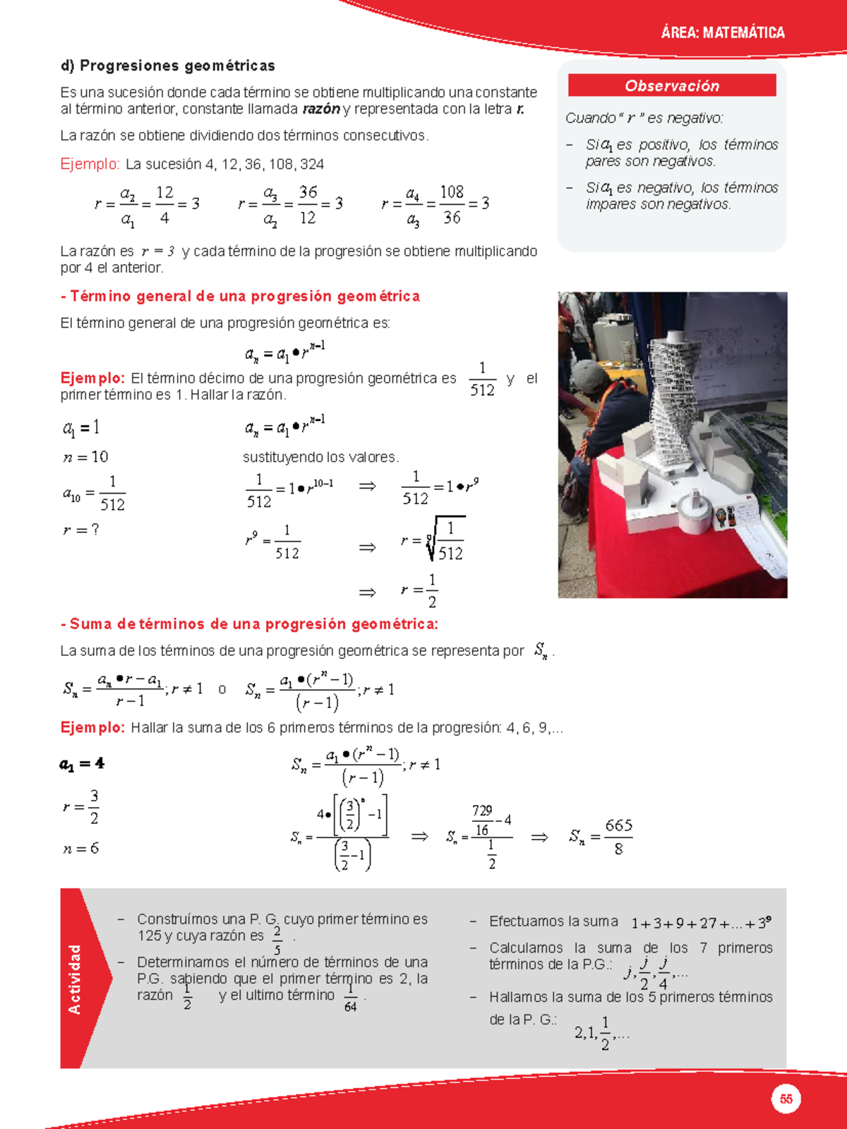 Progresiones Geometricas - 55 ÁREA: MATEMÁTICA Actividad d ...