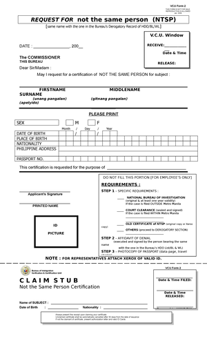 Records CTC Forms - Lecture notes 4 - Bureau of Immigration RECORDS ...