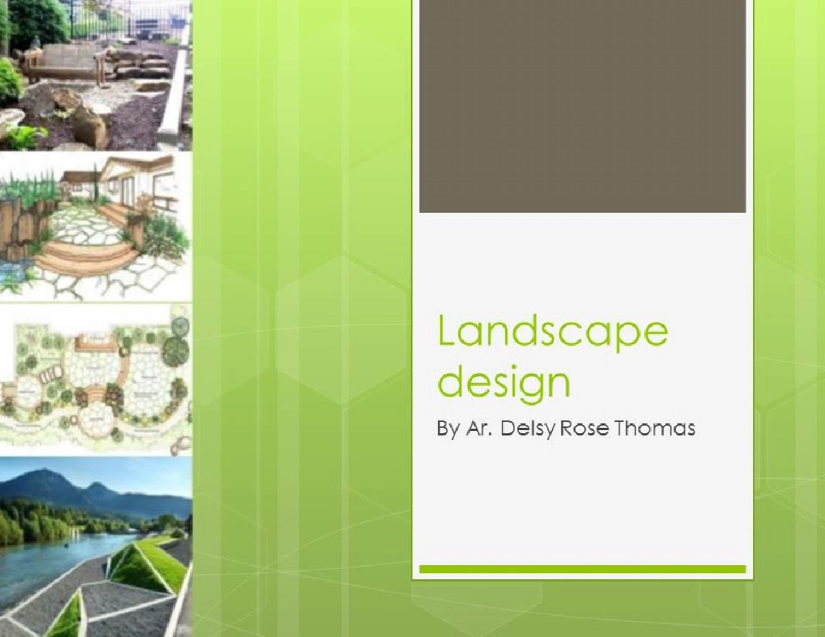 Landscape intro - Architecture - Studocu