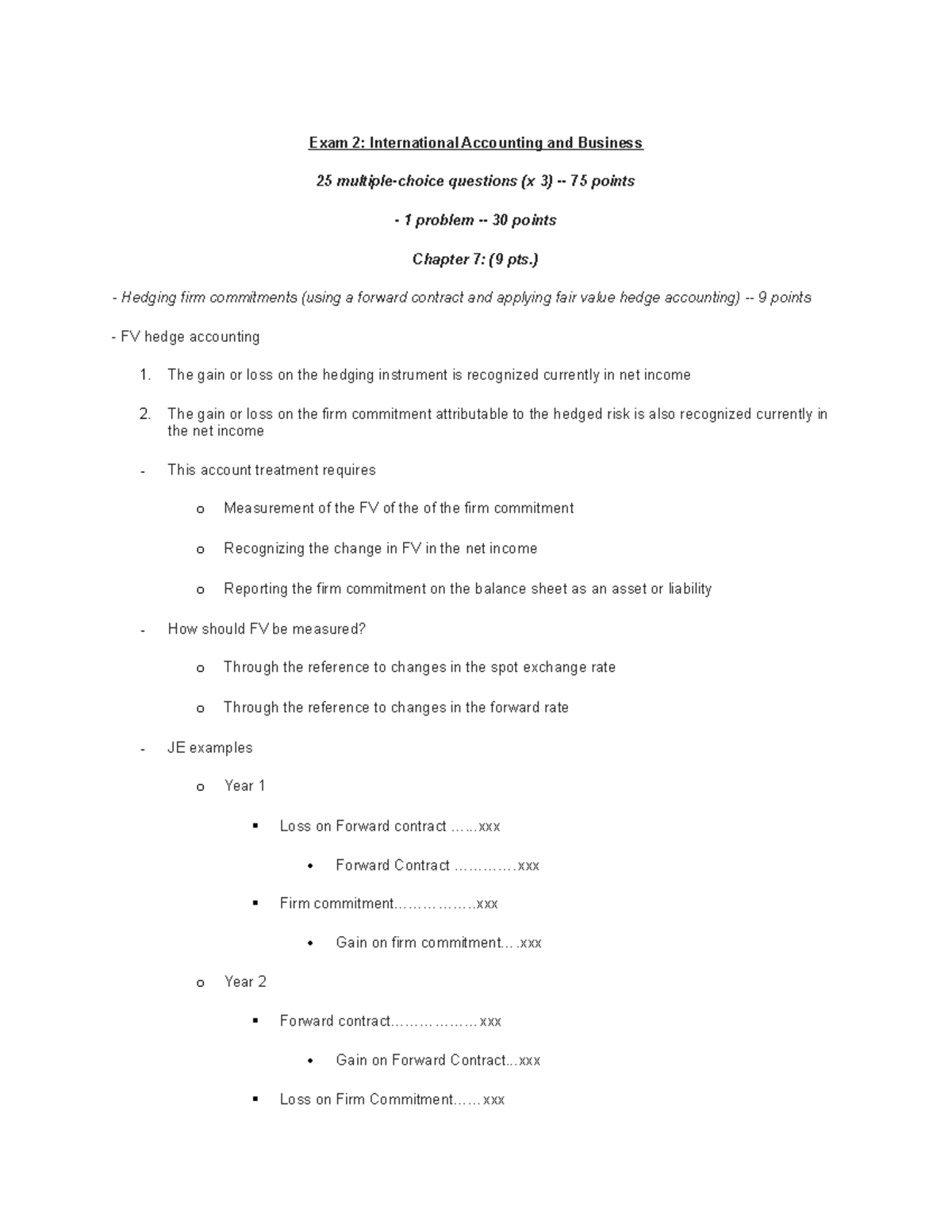 Exam 2 Review - Exam 2: International Accounting and Business 25 ...