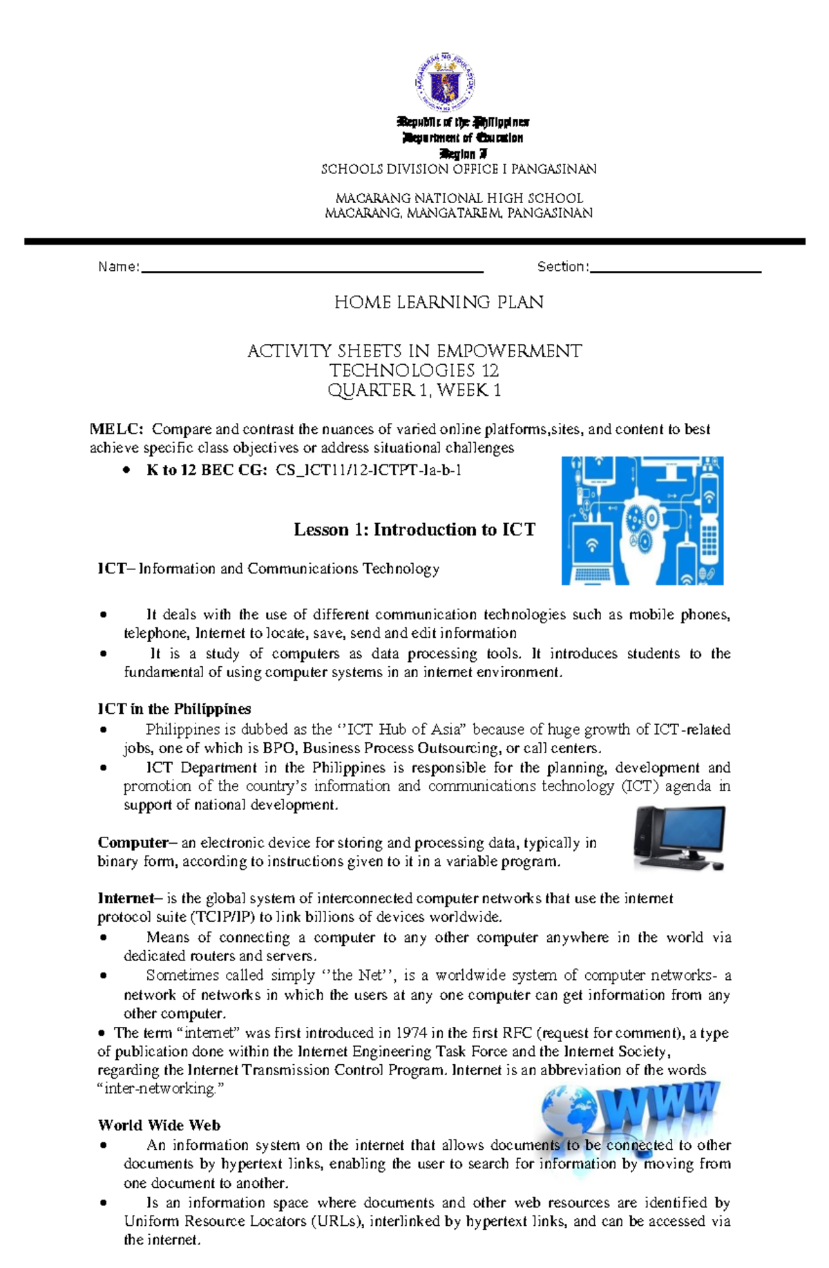 Activity-Sheet-Sept - ACTIVITY SHEET - Republic of the Philippines ...