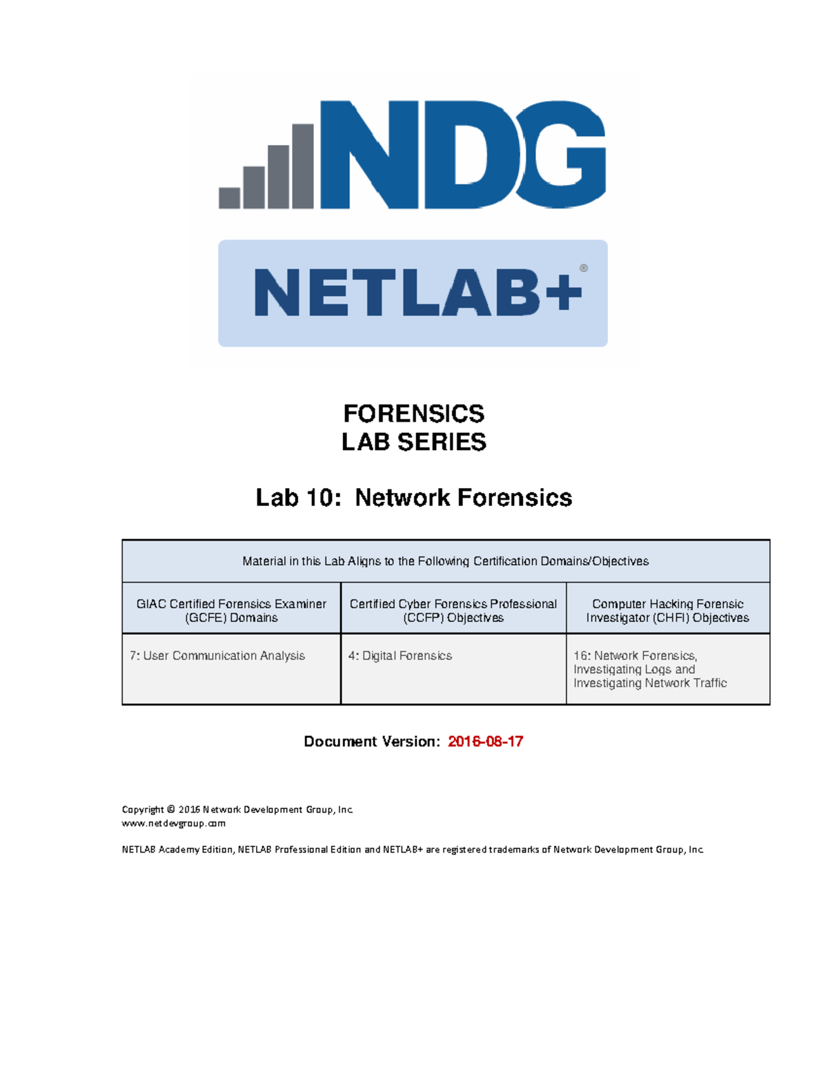 NDG Forensics Lab 10 - How to do lab 10 - FORENSICS LAB SERIES Lab 10: Network Forensics ...