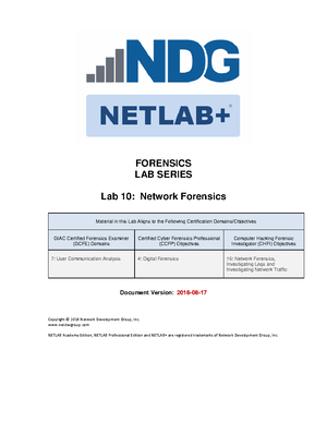 NDG Forensics Lab 14 - How to do Lab 14 - FORENSICS LAB SERIES Lab 14: Email Forensics Material ...