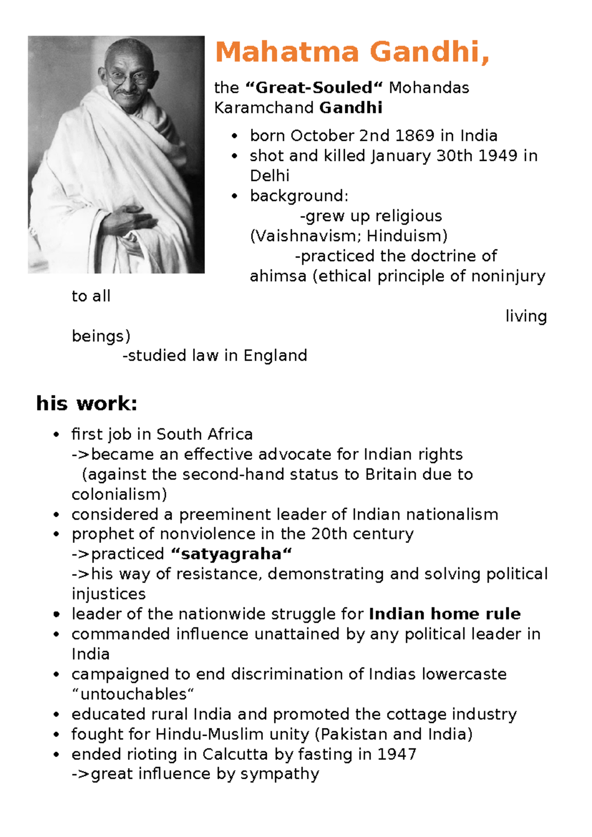 Gandhi - Mahatma Gandhi, the “Great-Souled“ Mohandas Karamchand Gandhi ...