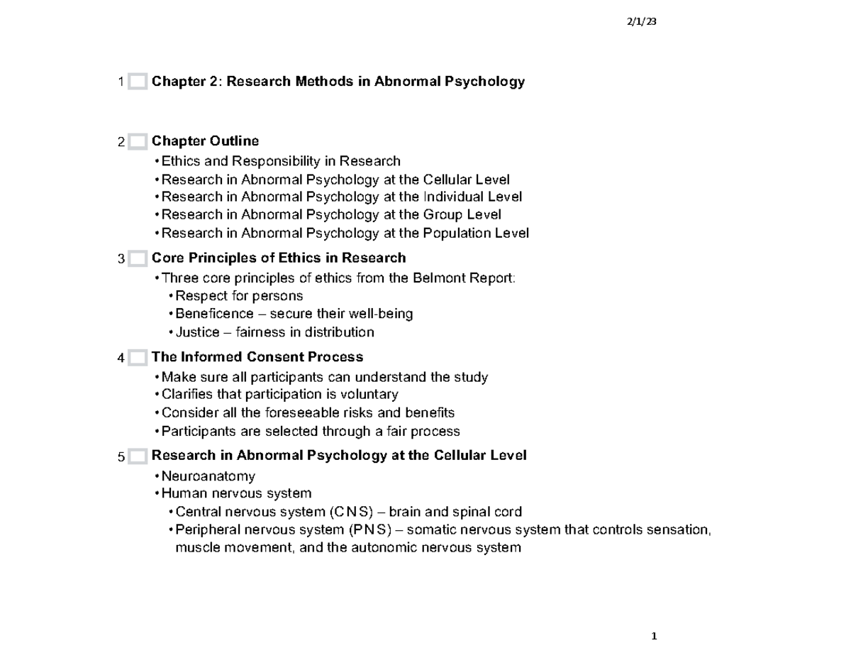 Chapter 2 outline - Prof. Terry - 2/1/ 1 Chapter 2: Research Methods in ...