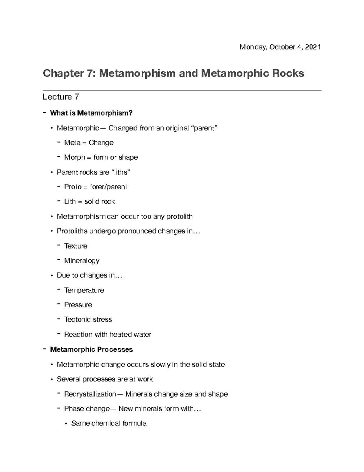 Geo Ch. 7- Notetaker PDF - Monday, October 4, 2021 Chapter 7 ...