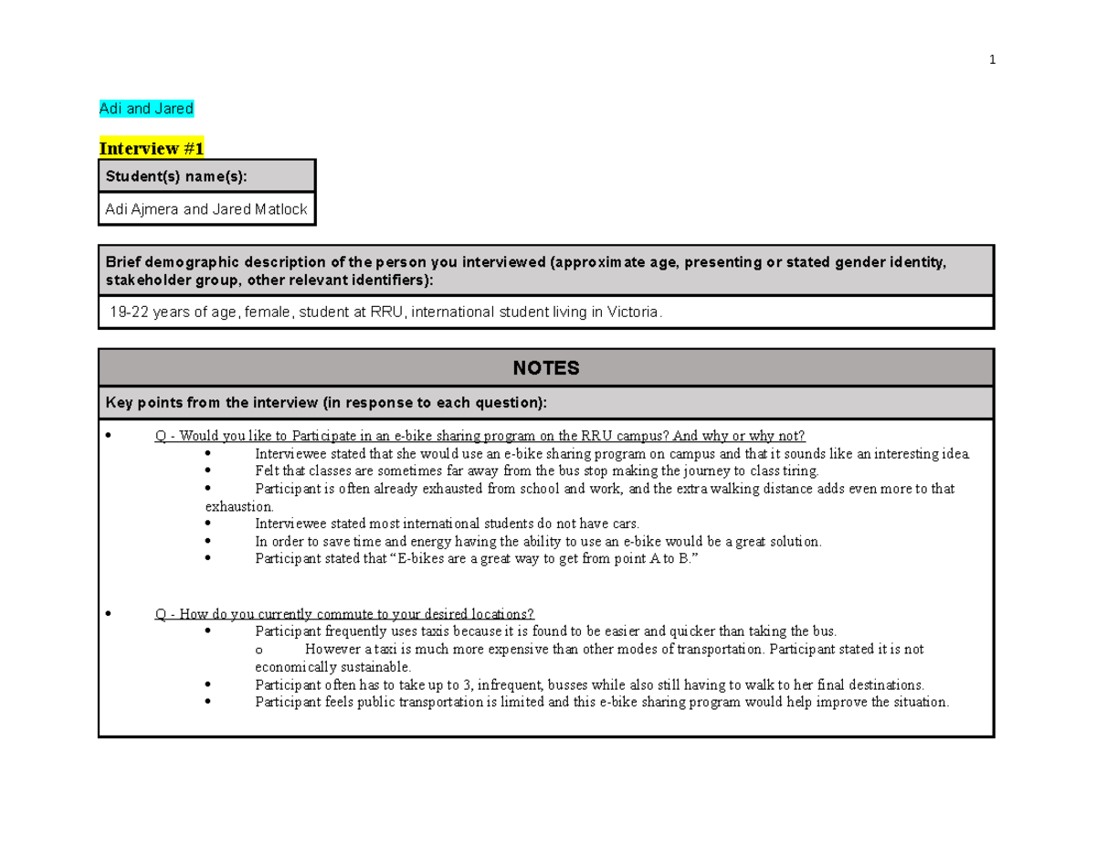 Compiled Class Interview Notes (14) - Adi and Jared Interview Student(s ...