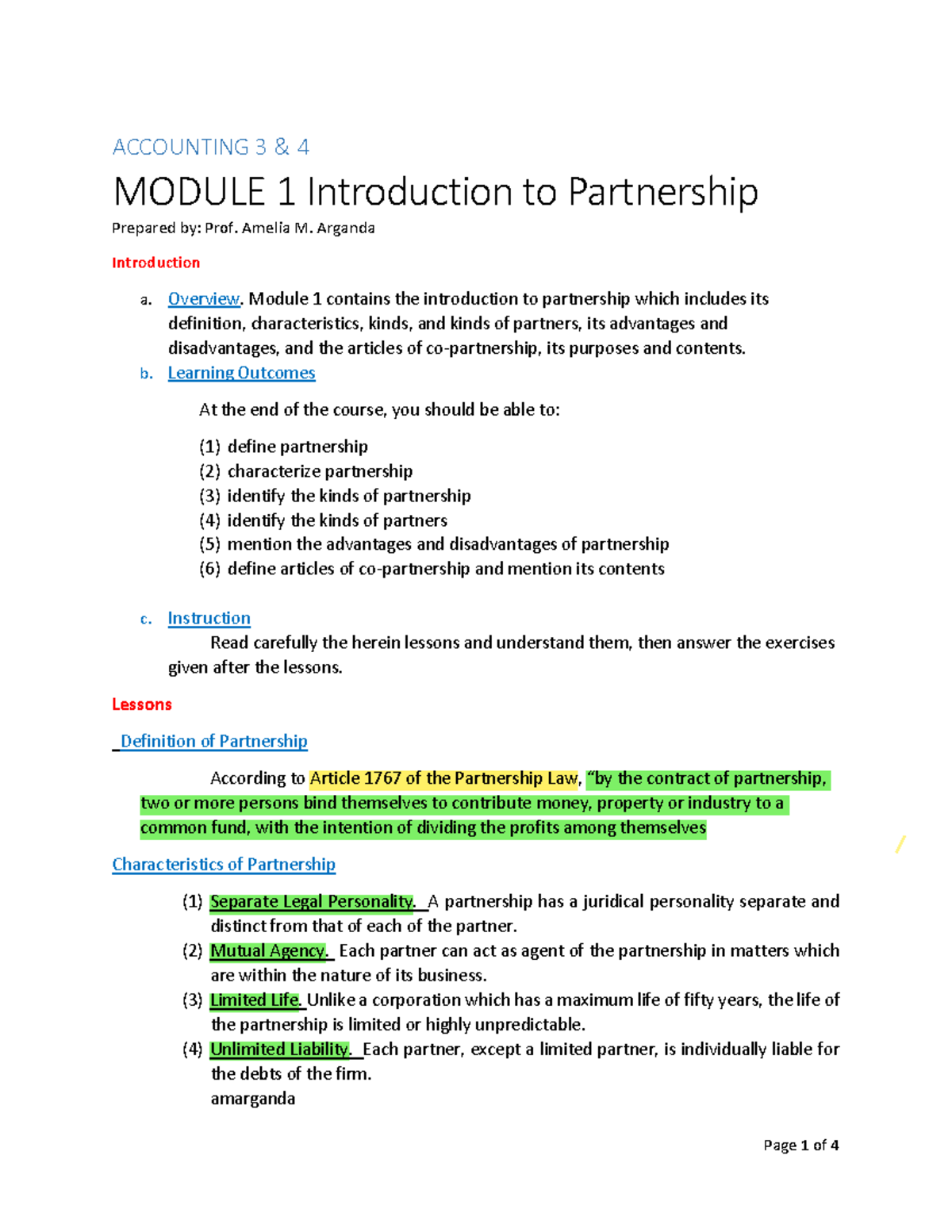 Accounting 3 4 Module 1 - Prof. A - ACCOUNTING 3 & 4 MODULE 1 ...