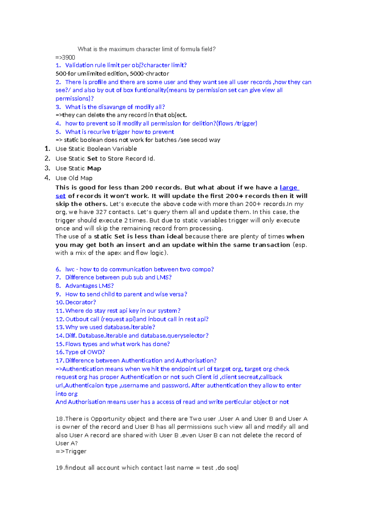 Issue - What is the maximum character limit of formula field? => 1 ...