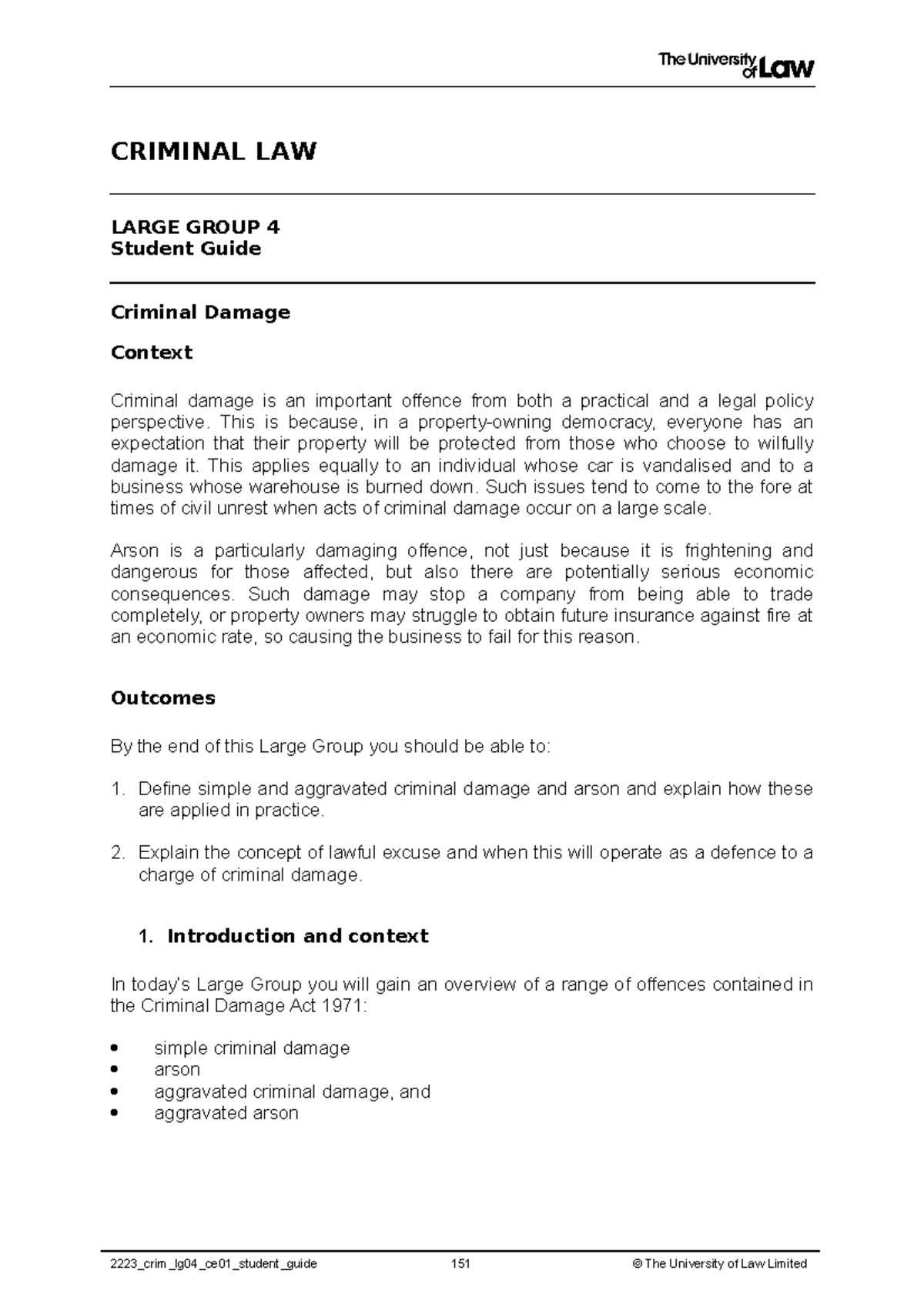 UNIT 4completed student guide - CRIMINAL LAW LARGE GROUP 4 Student ...