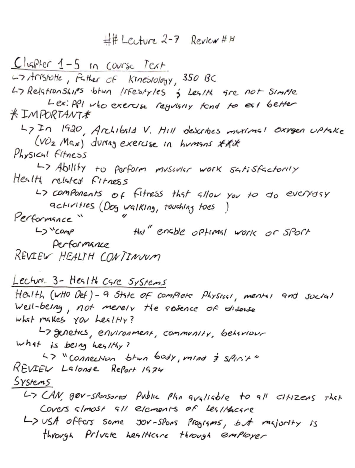 Lecture 2-7 Review - This course was taught by Michael Riddell, Andrea ...