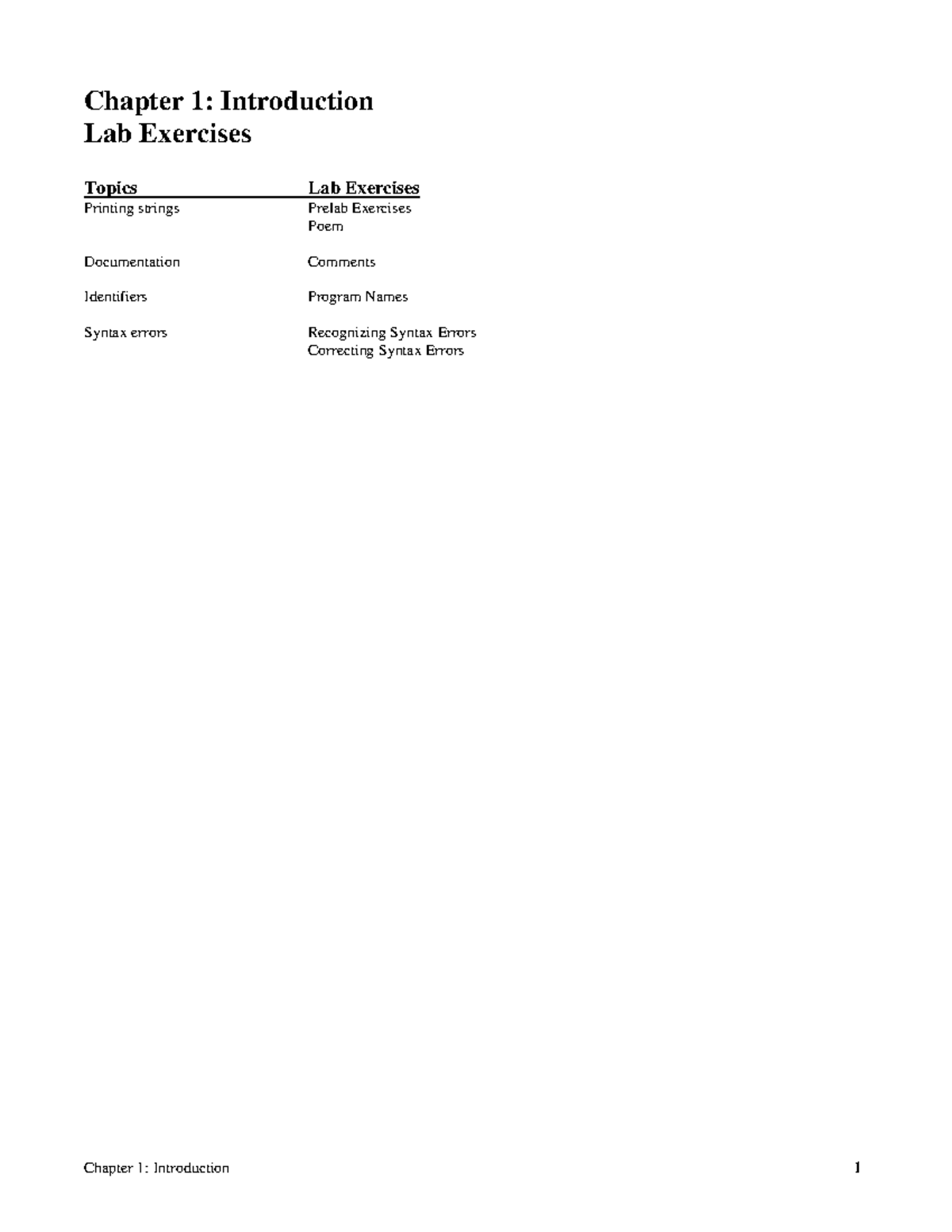 Chapter 1 lab - Chapter 1: Introduction Lab Exercises Topics Lab ...
