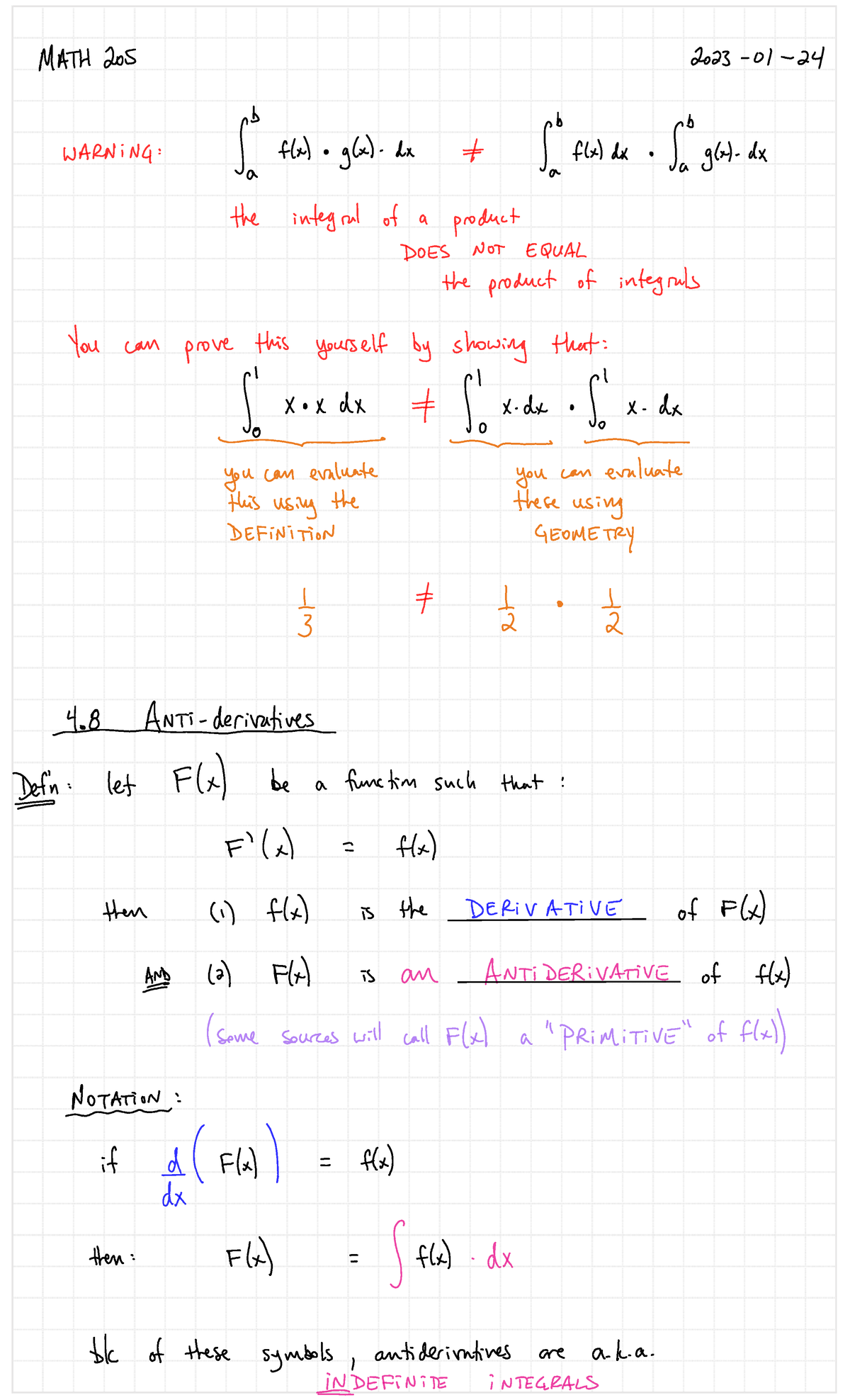MATH 205 Lecture Notes 2023-01-24 - 205 - Studocu