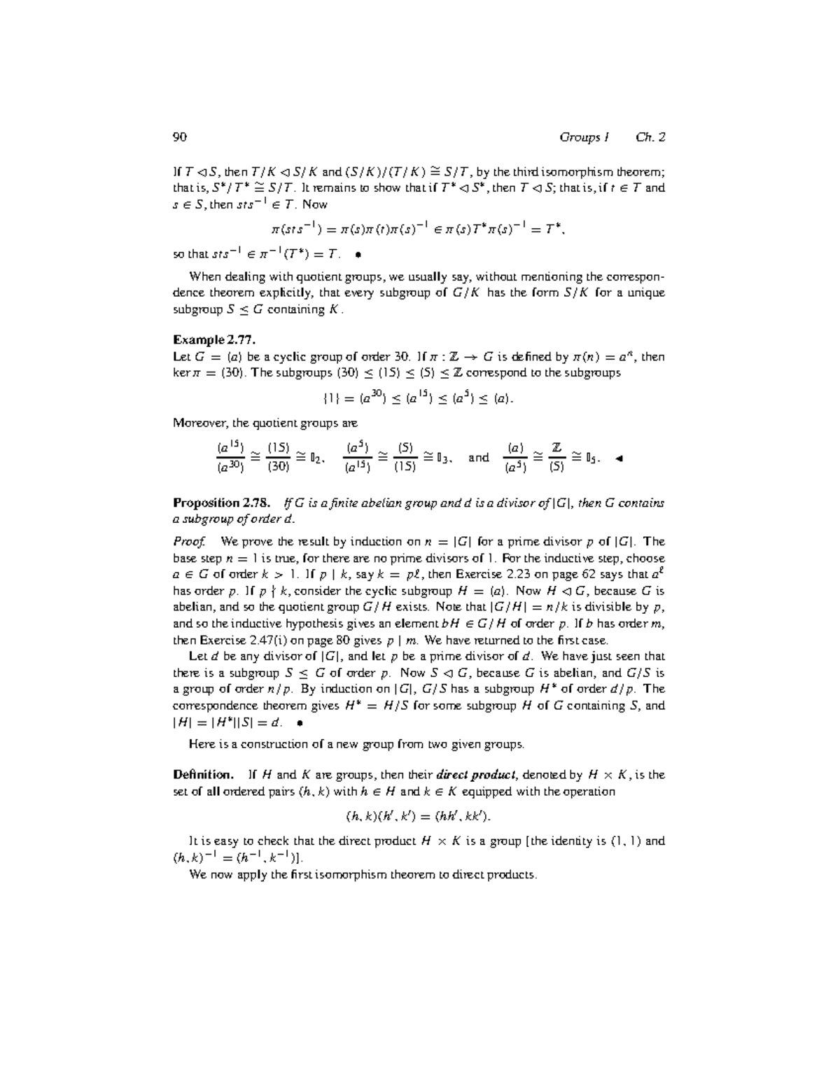 0106-0108 - Basic Algebra 101 - 90 Groups I Ch. 2 If T S, then T /K S/K ...