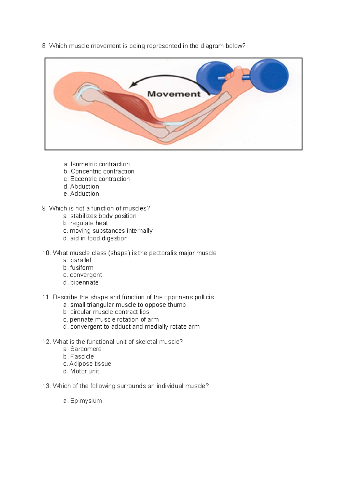 Notes 2 - Lectures on muscles - Which muscle movement is being ...