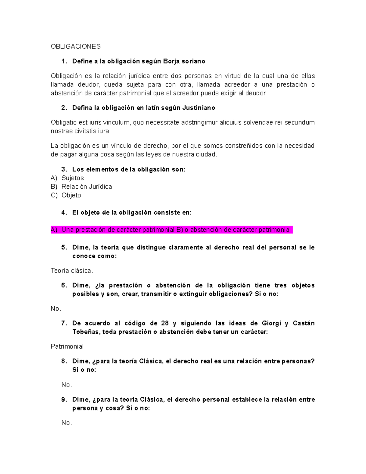 Guía general Obligaciones - OBLIGACIONES Define a la obligación según ...