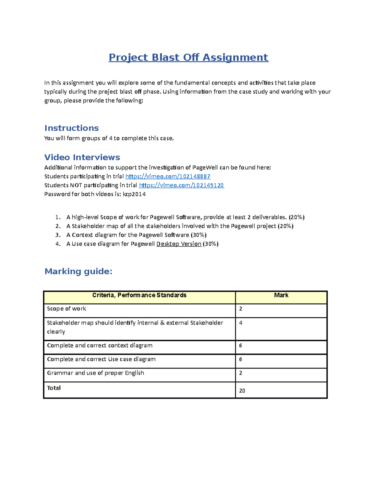 MGMT 6127 F21 Assignment 1 - Project Blast Off Assignment In this ...