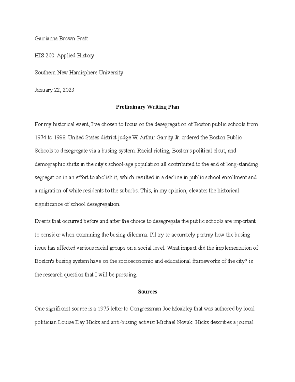 Garrianna - Writing Plans with Secondary and Primary Source for the ...