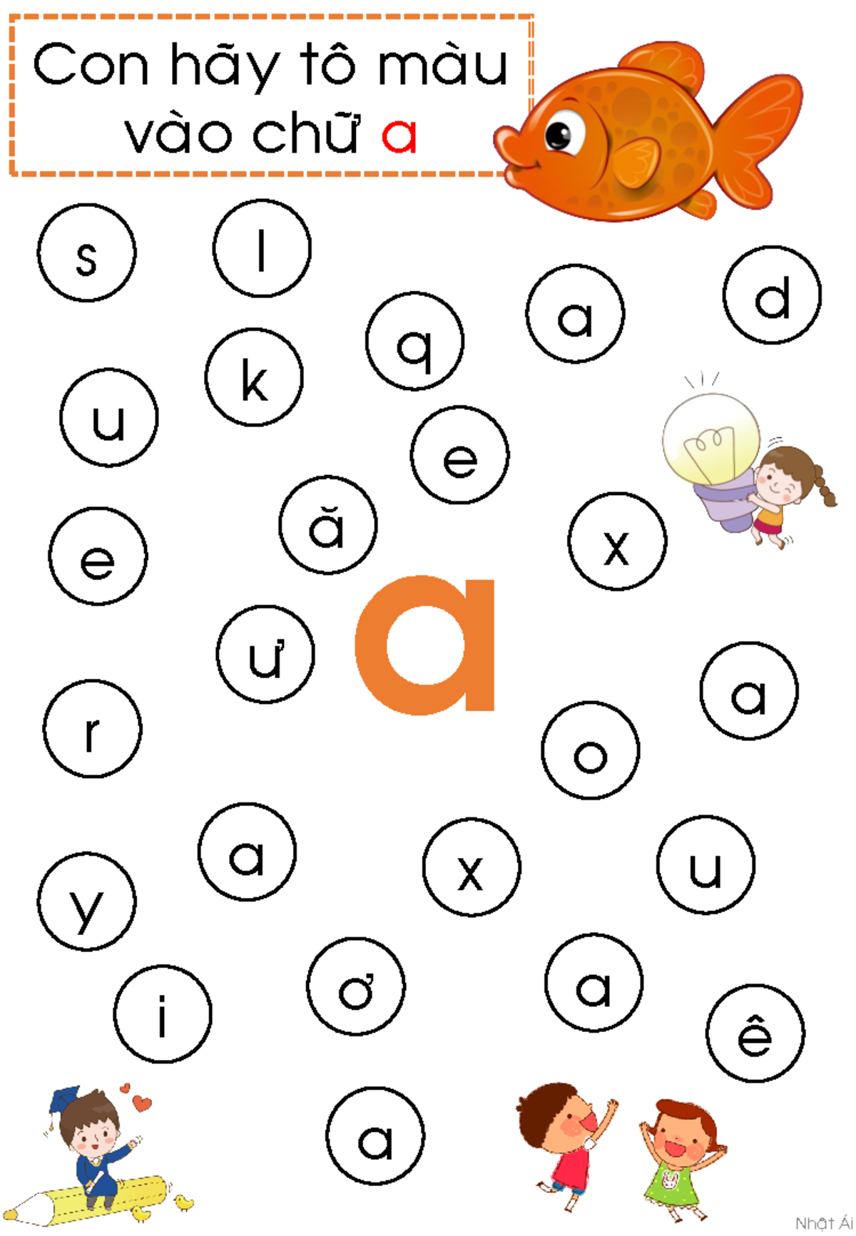 Tim va to mau chu cai Nhat Ai - Con haõy toâ maøu vaøo chöõ a a a a a a ...