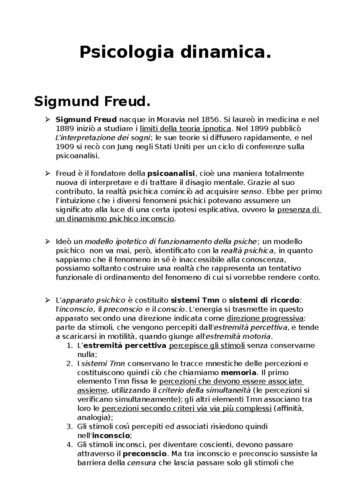 Psicologia dinamica - Sigmund Freud. Sigmund Freud nacque in Moravia ...
