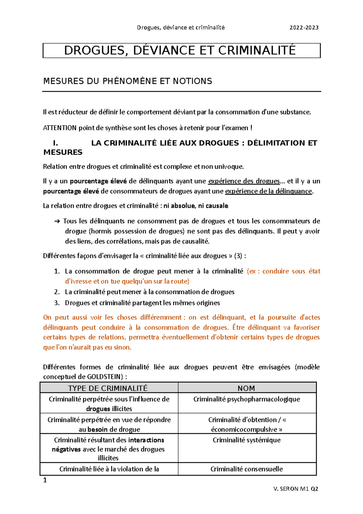Synthèse drogues et déviance - DROGUES, DÉVIANCE ET CRIMINALITÉ MESURES ...