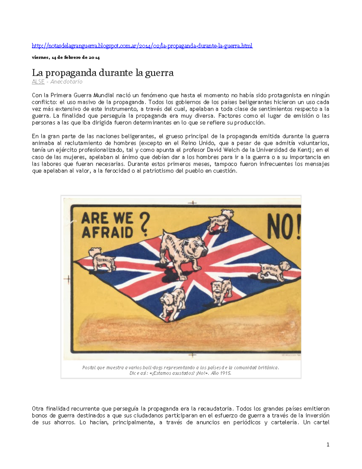 Actividad propaganda 1era GM - - Studocu