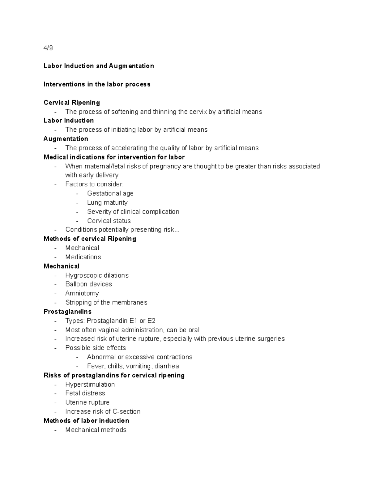 Making babies - Labor and Delivery notes for nursing. - 4/ Labor ...