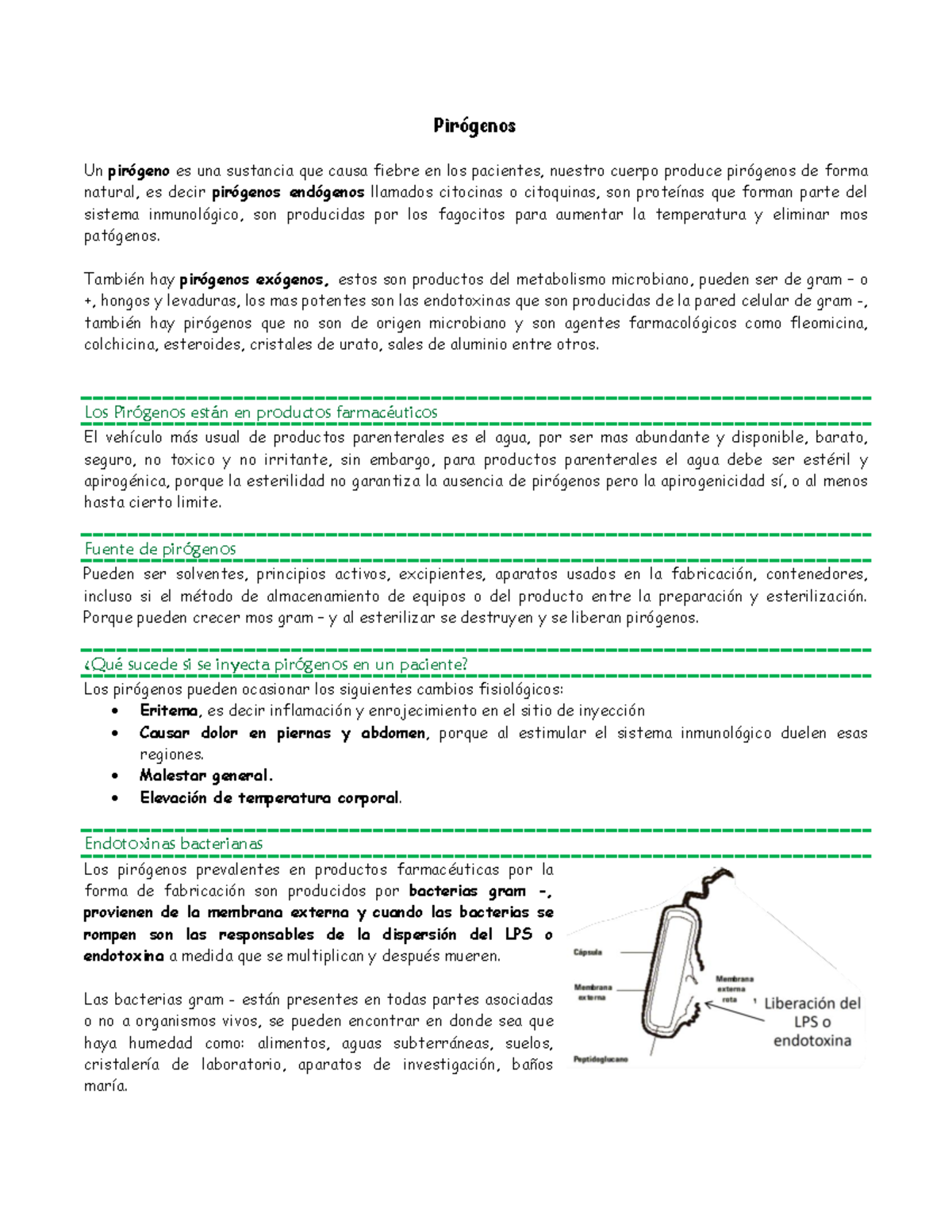 Pirogenos - Pirógenos Un pirógeno es una sustancia que causa fiebre en ...