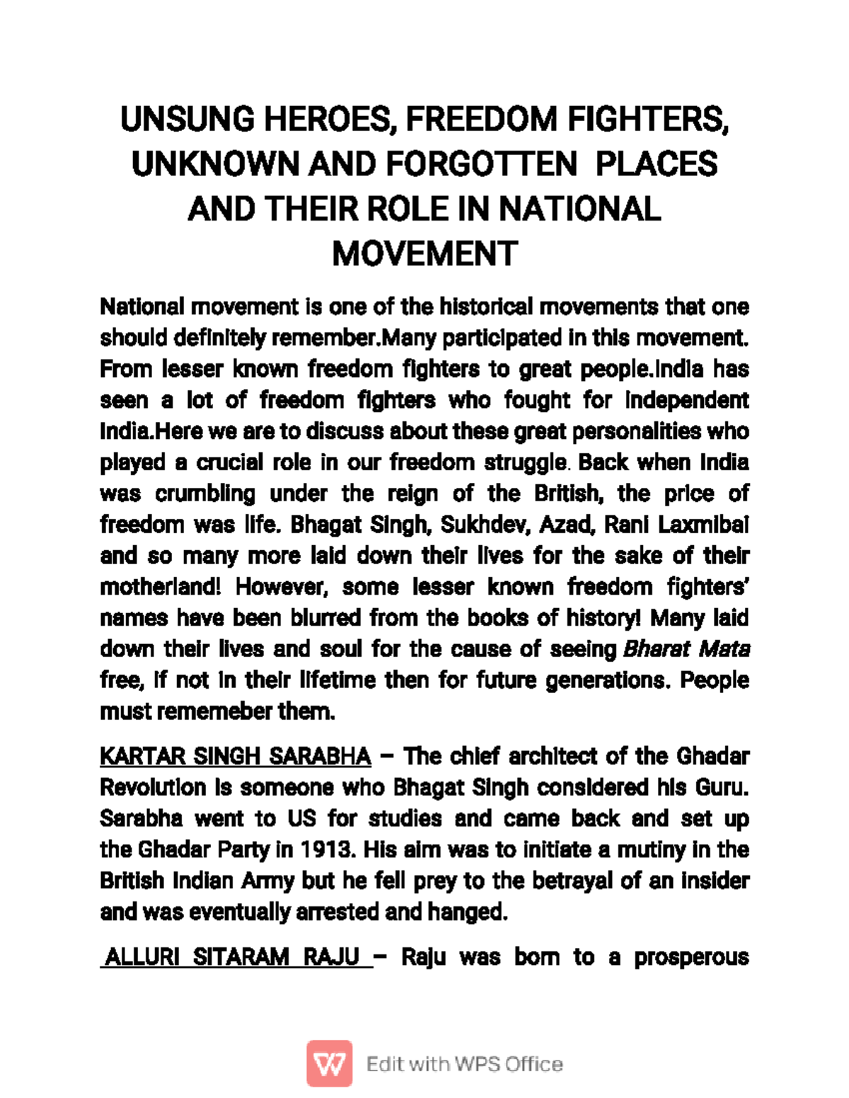 Circular 49 - Important notes - UNSUNG HEROES, FREEDOM FIGHTERS ...