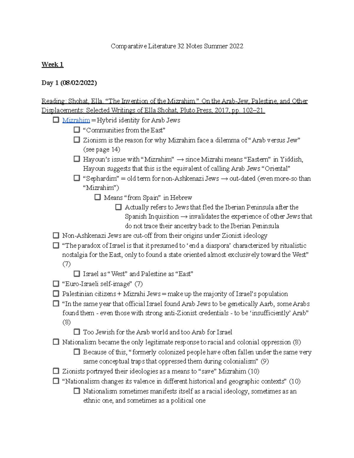 C LIT 32 W1 D1 - This was taken summer 2022 - Comparative Literature 32 ...