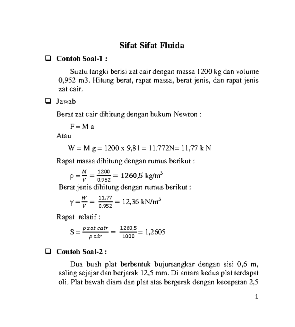 Downacademia - Mekanika Fluida - Sifat Sifat Fluida Contoh Soal-1 ...