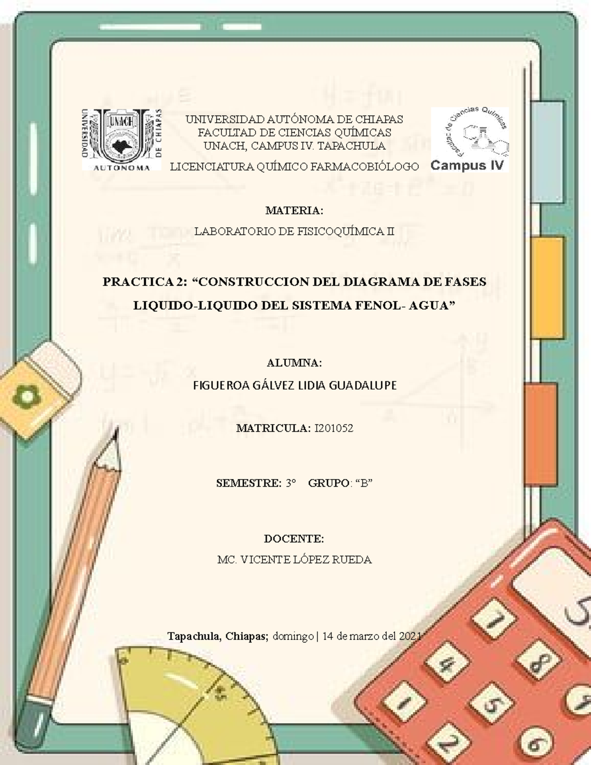 PRACTICA 2: “CONSTRUCCION DEL DIAGRAMA DE FASES LIQUIDO-LIQUIDO DEL ...