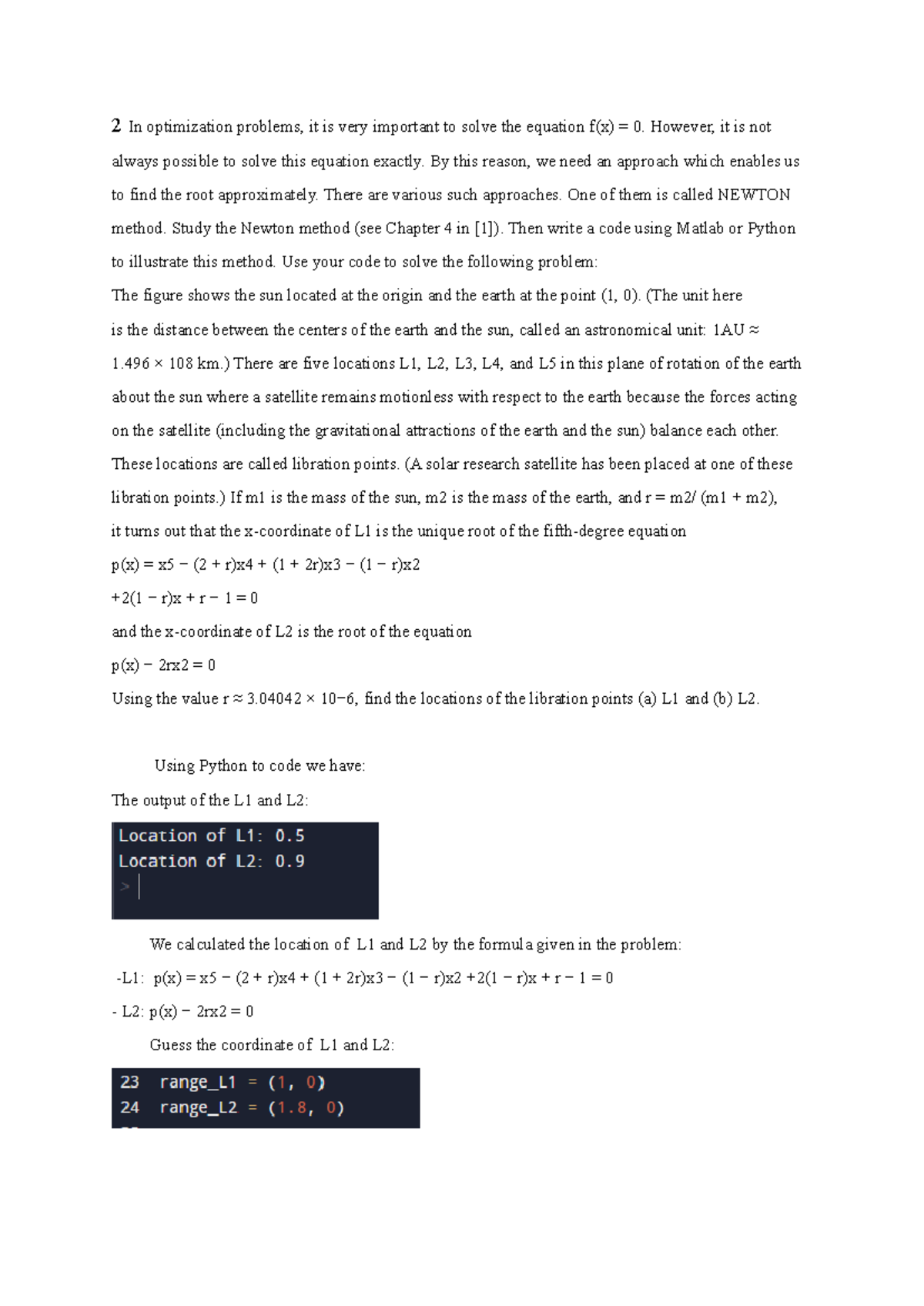 GT1 prob2 - 2 In optimization problems, it is very important to solve ...