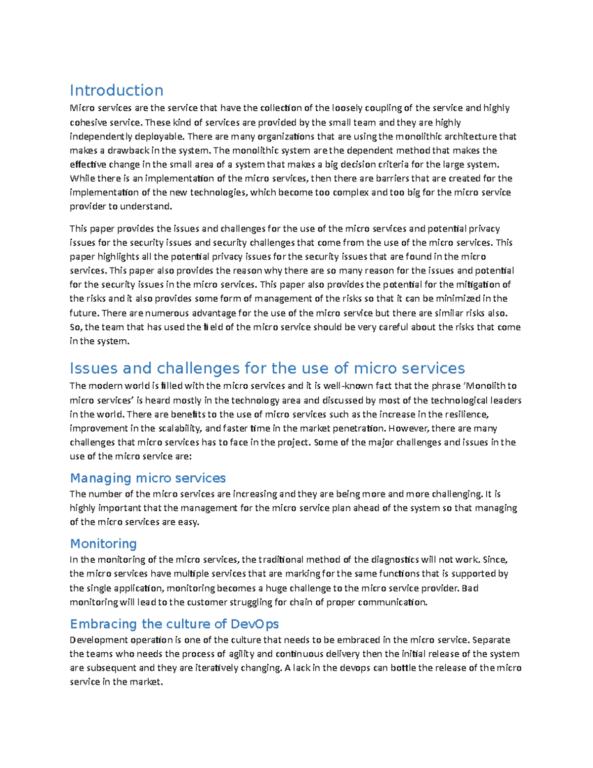 Microservices - Introduction Micro services are the service that have ...