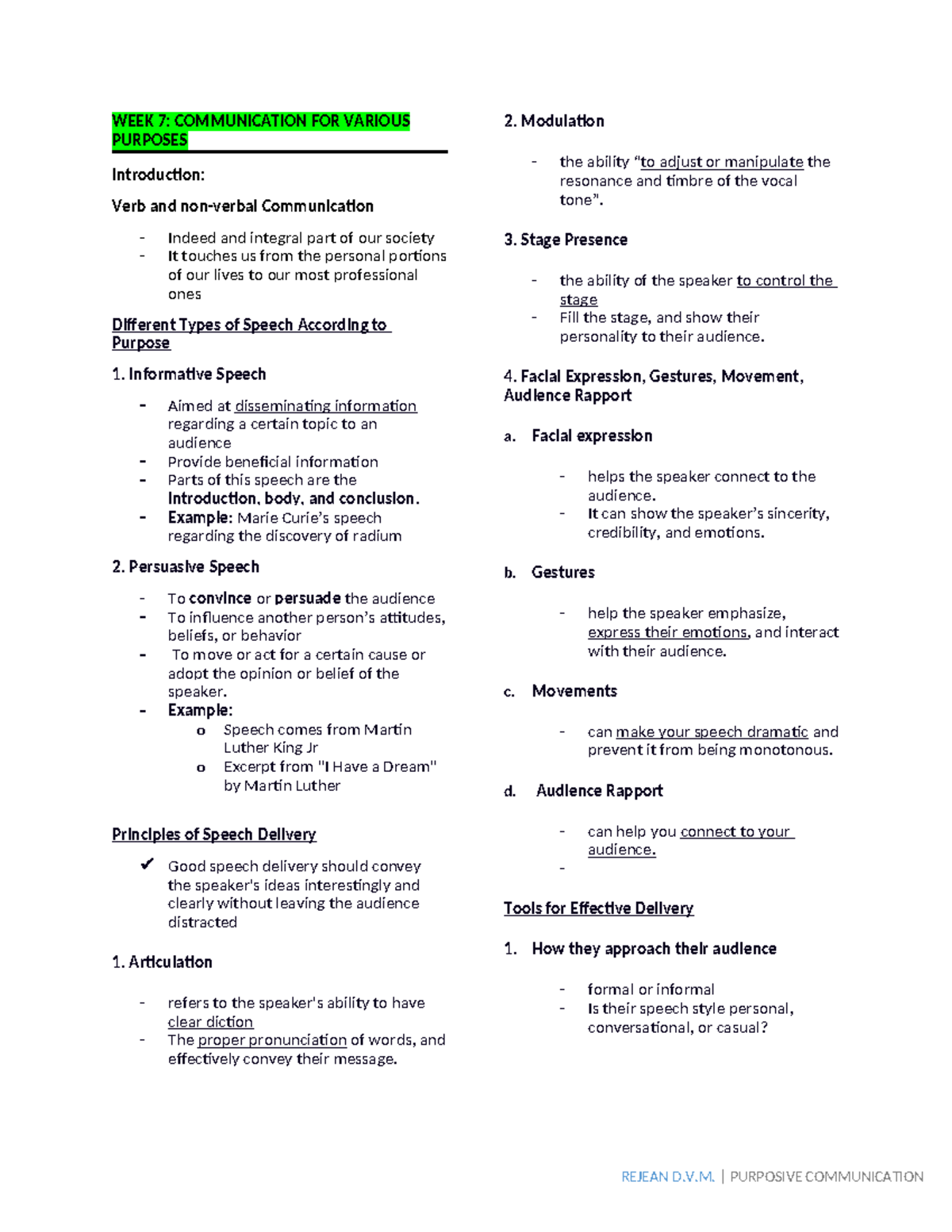 Purcom-Mid-Terms notes - WEEK 7: COMMUNICATION FOR VARIOUS PURPOSES ...