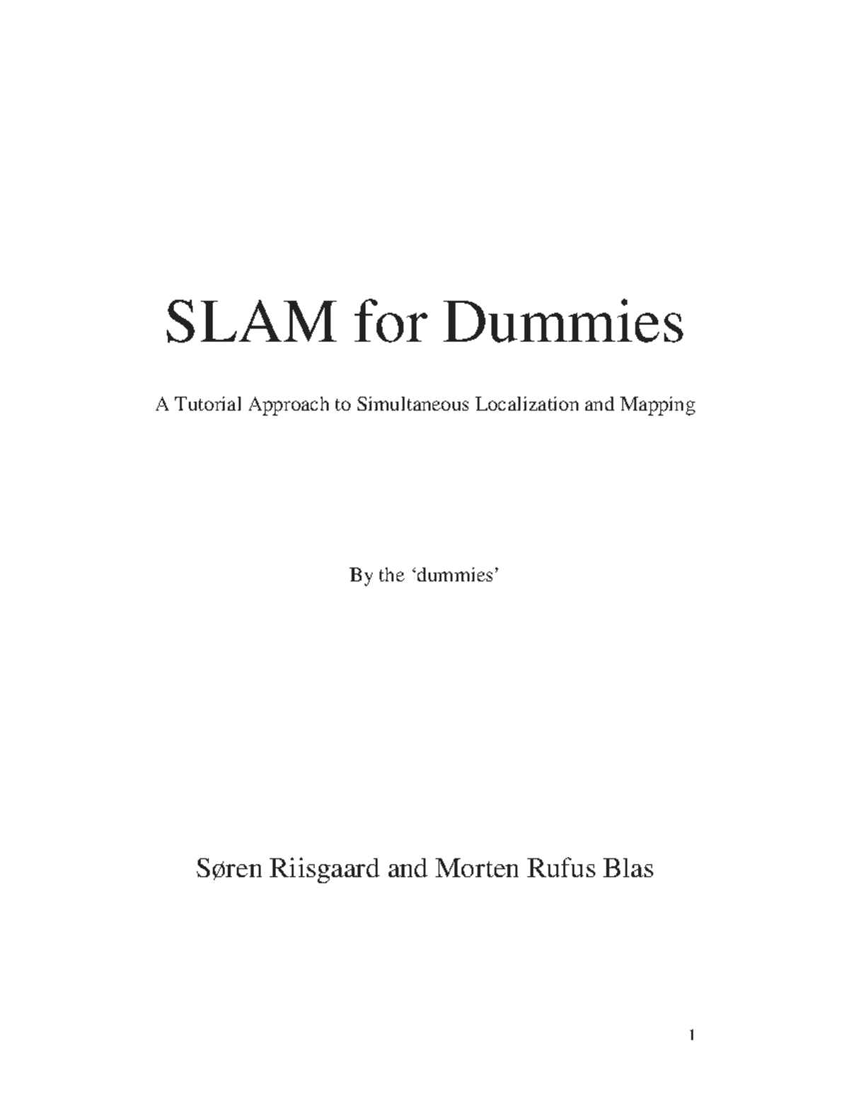 SLAM for Dummies - SLAM - SLAM for Dummies A Tutorial Approach to ...
