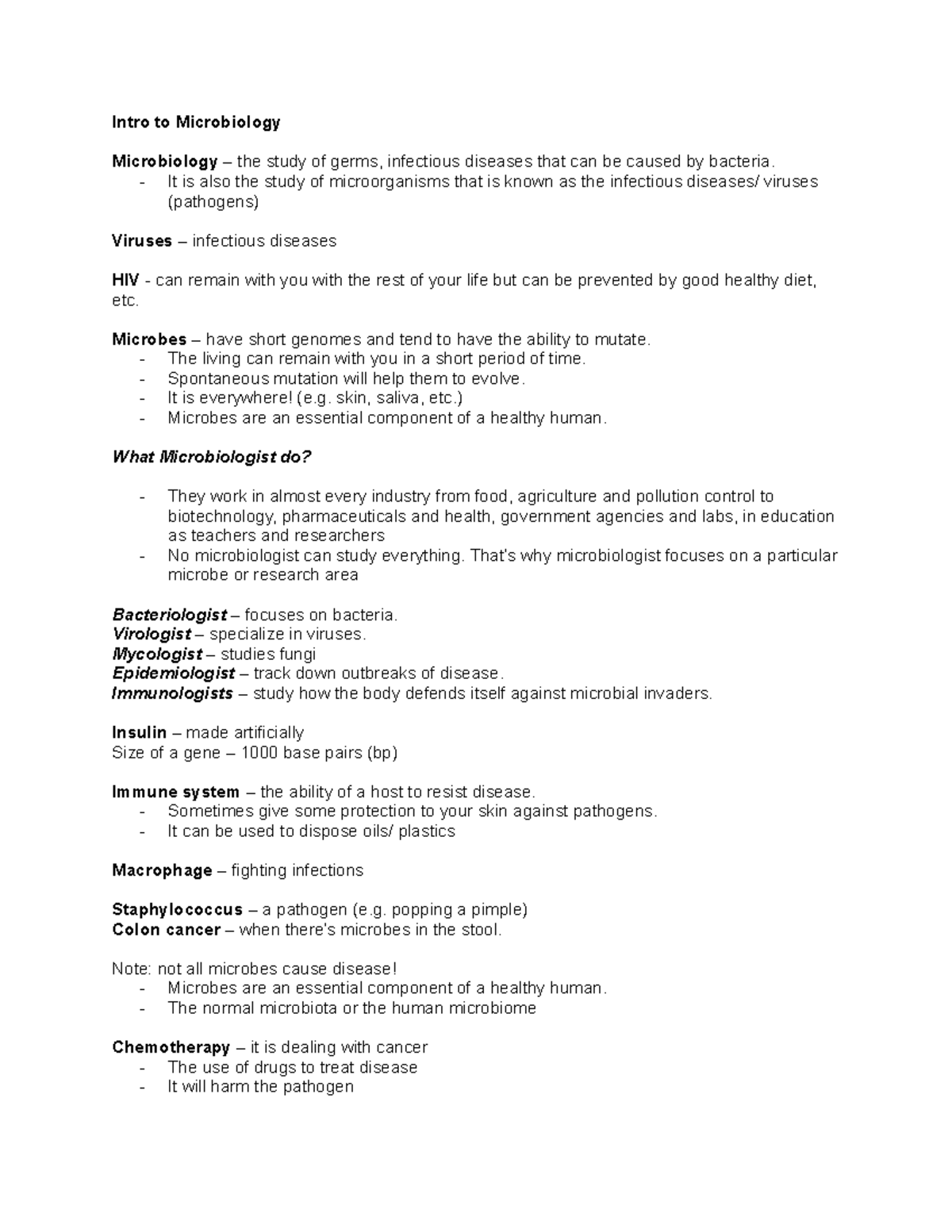 Intro to Microbiology - Intro to Microbiology Microbiology – the study ...