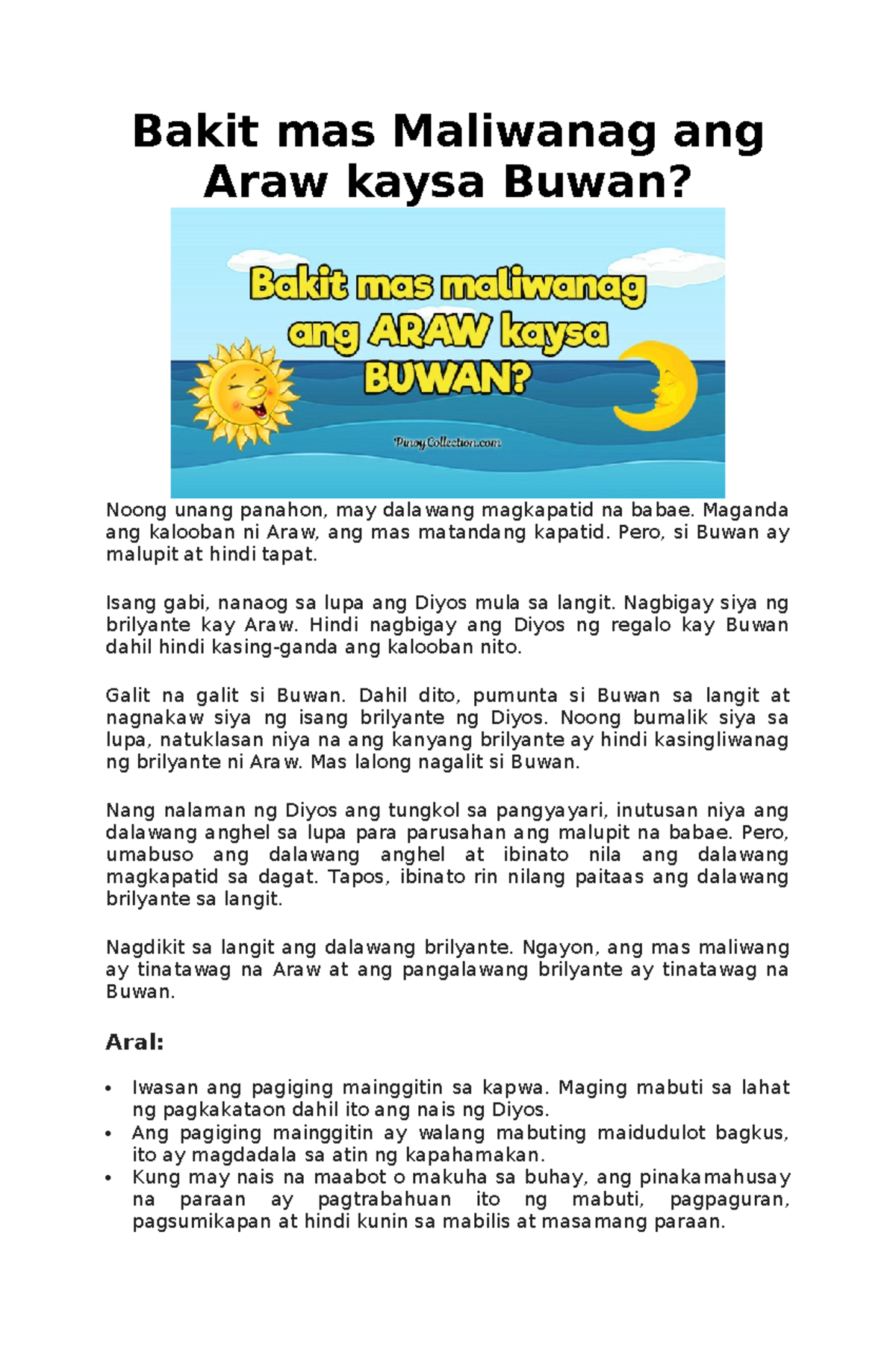 Bakit mas Maliwanag ang Araw kaysa Buwan - Bakit mas Maliwanag ang Araw ...