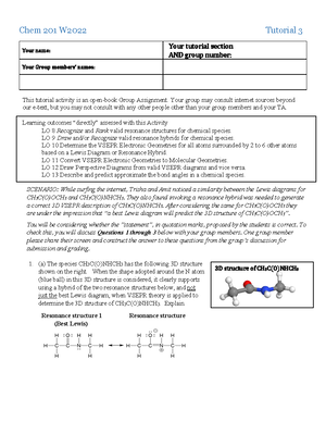 CHEM203 F22-Lab 2 Worksheet - CHEM 203 Lab 2 Post-lab Worksheet: (Due 24 hrs after end of lab ...