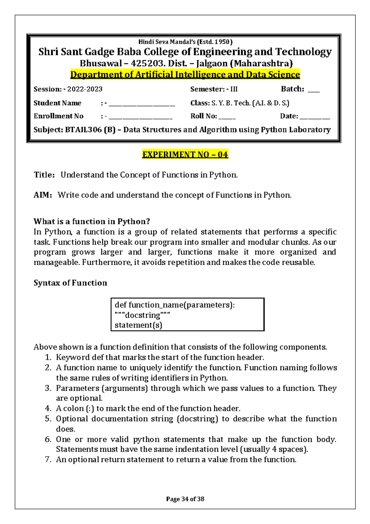 Expt 04 DSA using Python (2022 2023) - Hindi Seva Mandal’s (Estd. 1950 ...