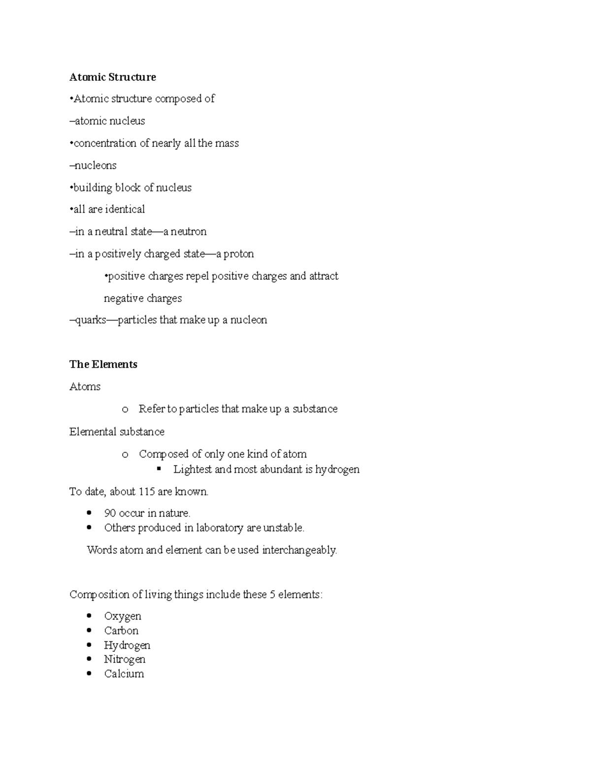 Chapter 11 Physics - Atomic Structure •Atomic structure composed of ...