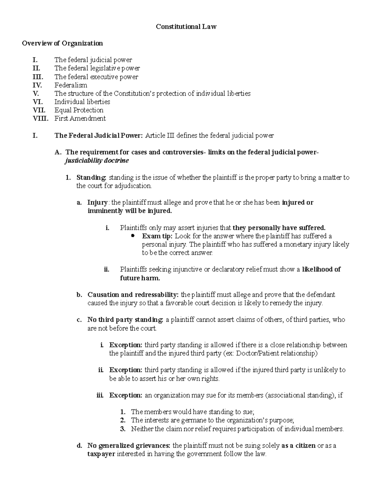 Constitutional Law notes - summary a/y 15-16 - Constitutional Law ...
