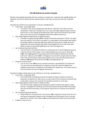 SCS 100 Module One Activity Template - SCS 100 Module One Activity ...