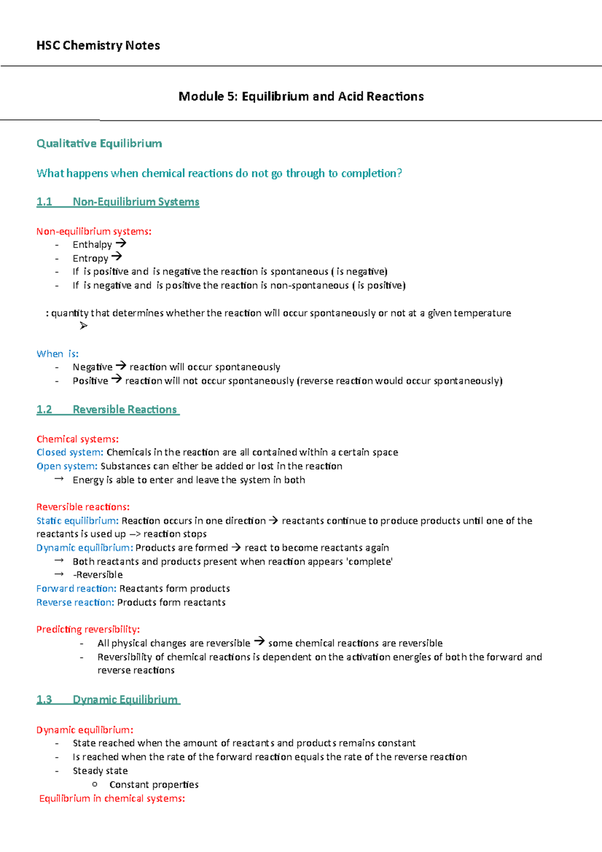 Chemistry Module 5 - Lecture notes - HSC Chemistry Notes Module 5 ...