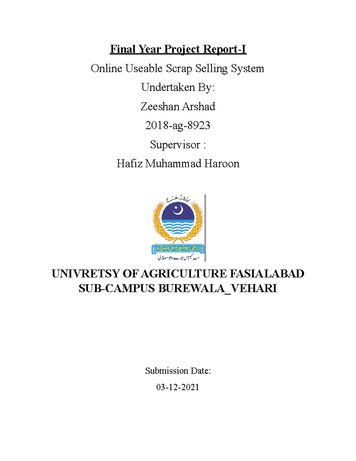 wrkln efn elfknel lekfjwekl kefnwekl f - Final Year Project Report-I ...