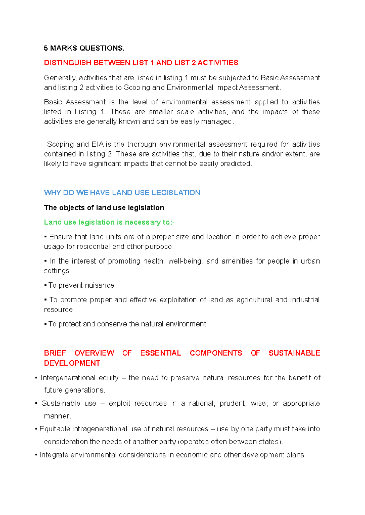 5 Marks Questions - 5 MARKS QUESTIONS. DISTINGUISH BETWEEN LIST 1 AND ...